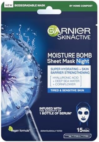 Amazon.com : Garnier Moisture Bomb Night Sheet Face Mask (6) : Beauty ...