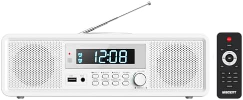 WISCENT Home Stereo System Clock Radio CD Player, Premium 20W RMS Sound ...
