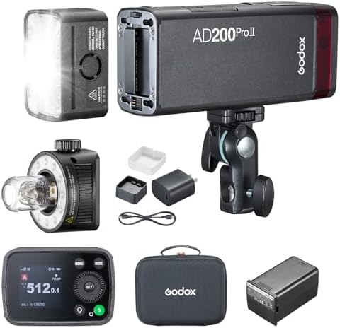 Amazon.com : Godox AD200 Pro II TTL HSS Pocket Flash Strobe Kit, 2.4G ...