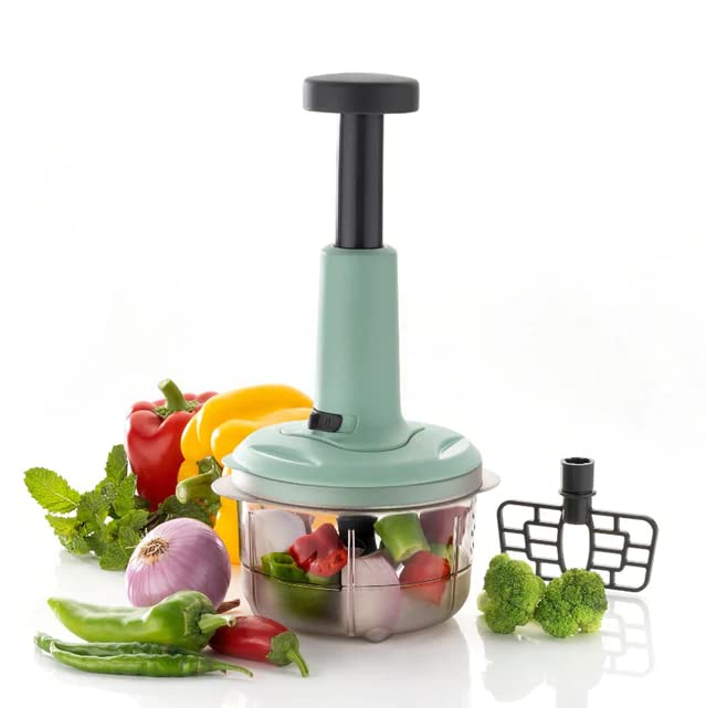 2 in 1 Push Chopper 800 ml Stainless Steel Blade Quick & Powerful ...