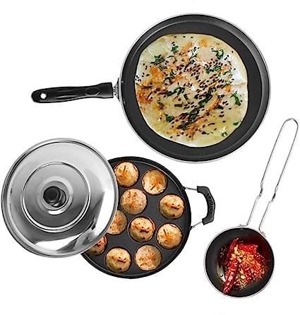 Buy Bahurani Aluminium Dosa Tawa, Grill Appam Patra,Fry pan Combo 3 Pcs ...