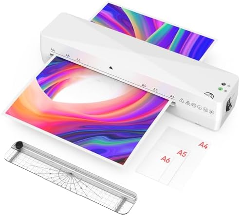 Crenova A4 Laminator, Thermal Laminator Machine for Hot and Cold Settings with 10 Laminating ...