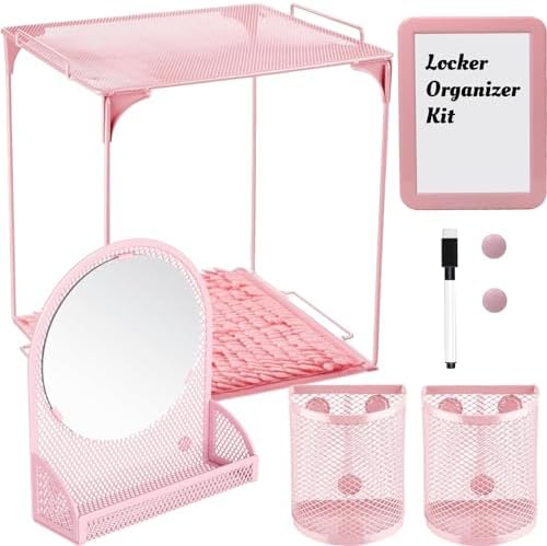 Amazon.com: Tcevily 9 Pcs Locker Organizer Kit Includes Locker Shelf ...