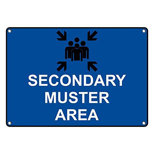 Amazon.com: Weatherproof Plastic Secondary Muster Area Sign with ...