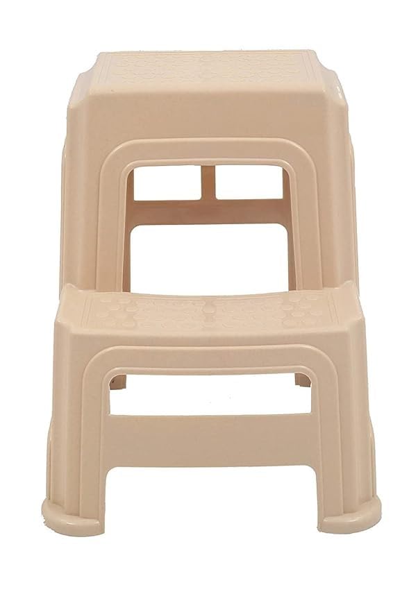 Livshine Plastic 2 Step Ladder for Home/Office/Kitchen (Marble Beige ...