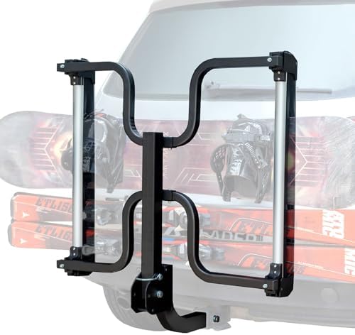 Leader Accessories Folding Hitch Mounted Ski & Snowboard Rack ...