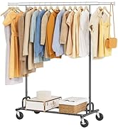 Amazon.com: Tajsoon Rolling Clothing Racks For Hanging Clothes Z Rack ...