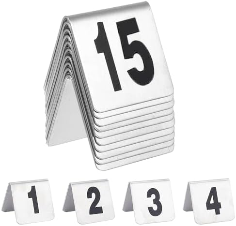 Tent Style Table Numbers Stainless Steel Place Cards Stackable ...