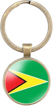 vmcoatdu Guyana National Flag Restore Ancient Key Chain Keyring Gift ...