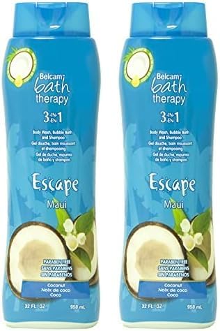 Amazon.com : Belcam Bath Therapy Body Wash and Shampoo, Maui Coconot ...
