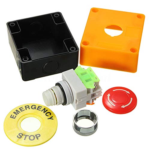 WMLBK Emergency Stop Push Button Station 660V 10A Self Locking Red Sign ...
