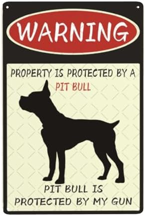 Amazon.com: Metal Warning American Bully Dog Sign for Fence Beware of ...