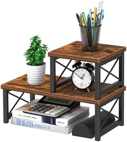 Amazon.com: ELITEROO Desk Shelf Organizer, Wood Desktop Organizer Small ...