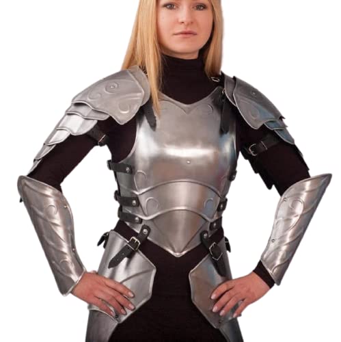 Buy Medieval Knight Female Fantasy Costume Steel Armor Lady Cuirass ...