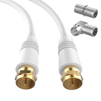 Amazon.com: 2FT RG6 Coaxial Cable, TV Coax Cable Cord Extender, Gold ...