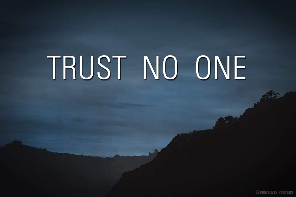 Amazon.com: Trust No One Poster - 12 x 18 Inches Unframed Print - Great ...