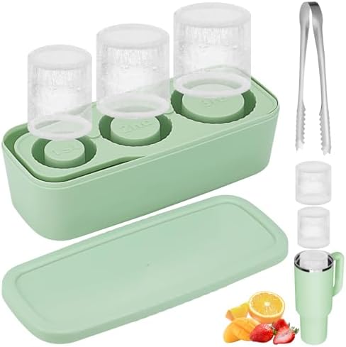 Silicone Stanley Ice Mold, Stanley Ice Tray with Lid & Bin for Tumbler ...