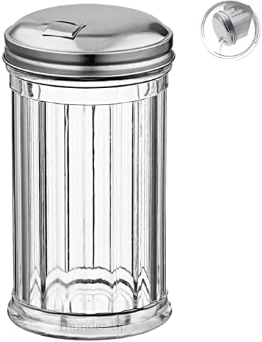 Amazon.com: 12 Oz Glass Sugar Dispenser with Pour Spout and Stainless ...
