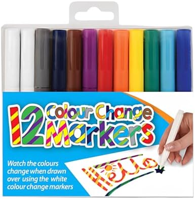 Office Zone 12 Colour Change Markers Set - Includes 10 Standard & 2 ...