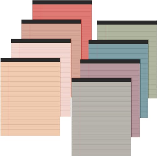 Fuutreo 8 Pcs 8.5'' x 11'' Colored Legal Pad Writing Pads Wide - Want ...