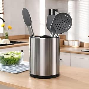 360° Rotating Steel Cutlery Holder – Stainless Steel Utensil Organizer ...