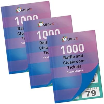 Pack of 10 Cloakroom and Raffle Tickets - 1-1000 Tombola Draw Numbered ...