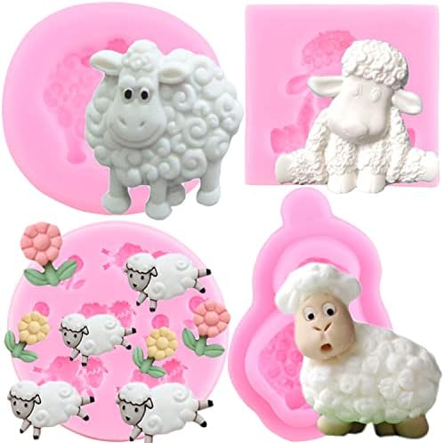 Amazon.com: Fondant Mold Sheep Farm Animal Cake Topper 3.3 Inches Tall ...