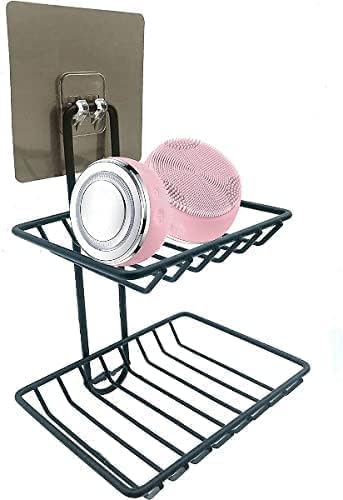 SAVREEN Wall Mounting Double Layer Soap Dish Holder & Dispenser, Self ...