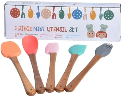 Amazon.com: 5 Piece Silicone Spatula,Mini Rubber Spatula Wooden Handle ...