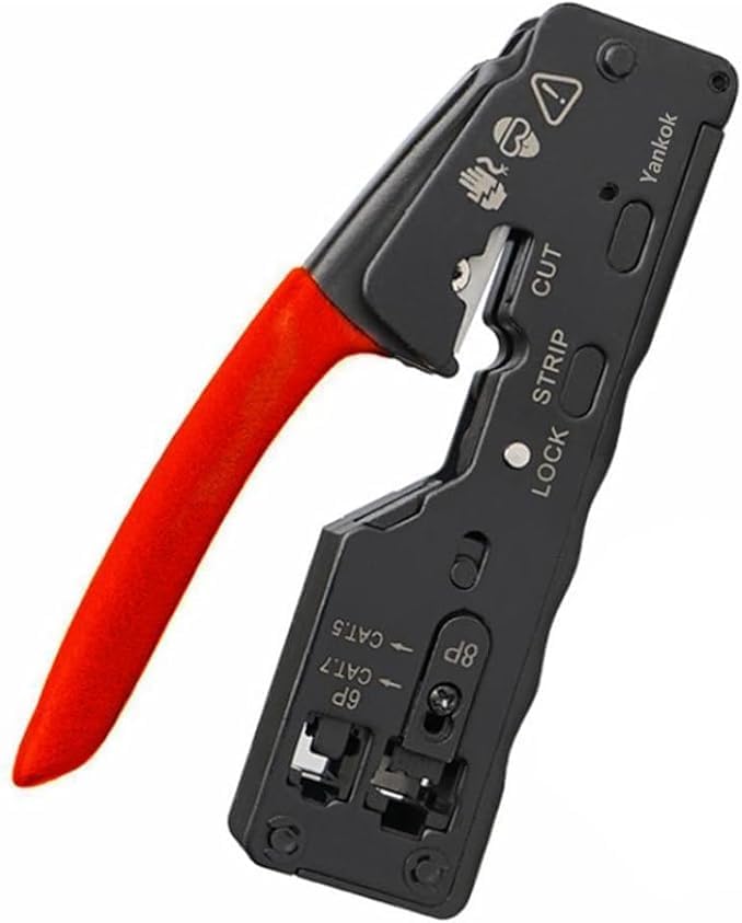 Giffex Crimping Tool, RJ45 Pass Through, RJ12, RJ11, Network Connector ...