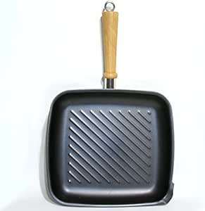 Amazon.com: REVIMPORT - Griddle Pan 26x 24 cm Non-Stick Wooden Handle