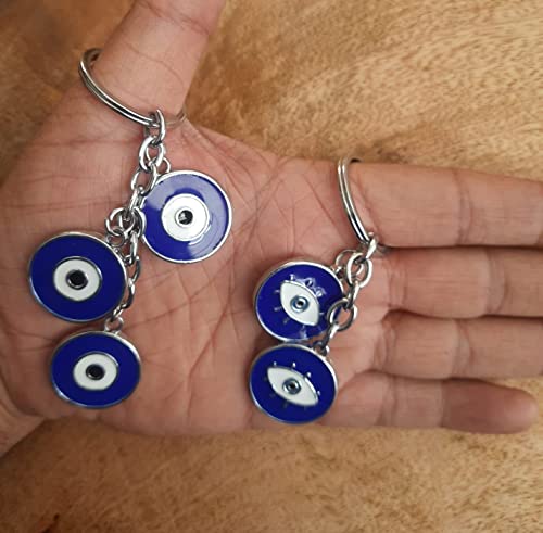 DT DECTONE Evil Eye Keychain Silver Keychain Blue Good Luck Charms Key ...