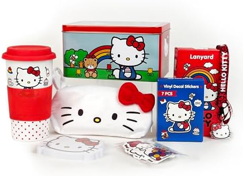 Amazon.com: Hello Kitty Deluxe Love Heart Gift Set - Hello Kitty Mug ...