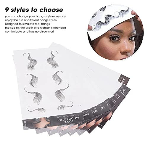 Hair Edges Tattoo Stickers 9 Styles Fashion Temporary Hair Tattoos ...