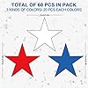 Amazon.com: Whaline Patriotic Star Cutouts 4th of July Red Blue White ...