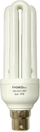 Royalux 3PACK Energy Saving 15W B22 Bayonet CFL Light Bulbs, 6500K Cool ...