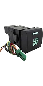 Amazon | LEDポジション ON OFFスイッチ グリーン Cタイプ スペーシア MK54S MK94S 互換品 | ライト・アクセサリ | 車＆バイク
