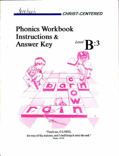 Christ Centered Phonics Workbook Instructions and Answer Key Level B:3 ...
