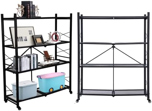 Amazon.com: Foldable Shelves 5 Tier Heavy Duty Metal Storage Shelves ...