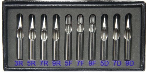 Amazon.com : 10 Pc Professional Stainless Steel Tattoo Tips : Beauty ...