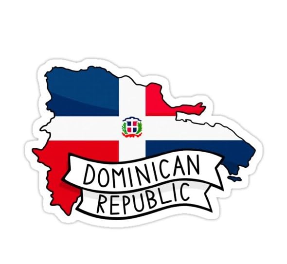 Amazon.com - Dominican Republic Flag Map Country Sticker Decal for Wall ...