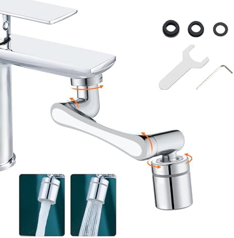 Ibergrif Tap Extender for Kitchen Sink - 1440° Swivel Robotic Arm ...