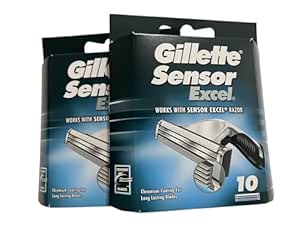 Buy Gillette Sensor Excel Refill Razor Blades for Men – 10 Count | Dual ...