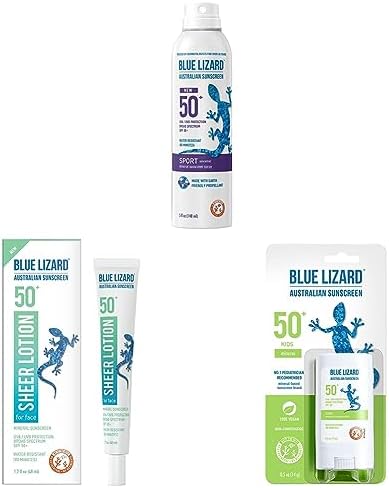 Amazon.com: BLUE LIZARD Sport Spray Sunscreen SPF 50+, 5 Fl Oz & Sheer ...