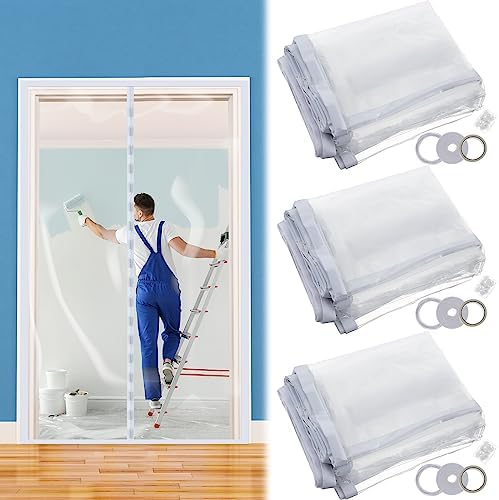 Preboun 3 Sets Dust Barrier Magnetic Dust Barrier Door Kit 4' x 7.5 ...