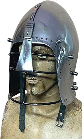 Amazon.com : Medieval Bascinet Buhurt Helmet Made in 14 Gauge Steel ABS ...