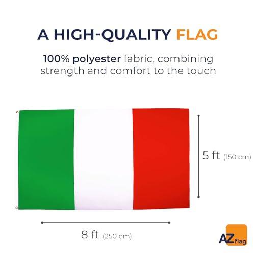 AZ FLAG Italy Flag 5′ x 8′ – Italian Big flags 150 x 250 cm – Banner 5× ...
