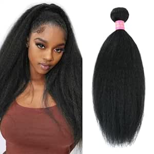 Amazon.com : Kinky Straight Bundles Human Hair 14 Inch Yaki Bundles ...
