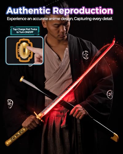 Snapklik.com : Zisu Light Up Demon Slayer Sword - 40-Inch Katana