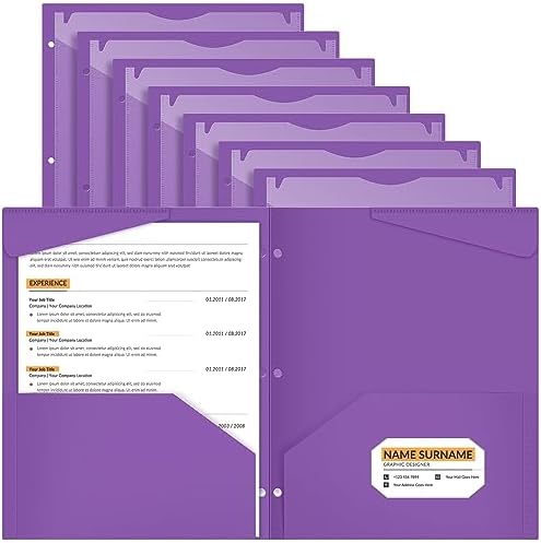 Amazon.com : Henoyso 24 Pack Plastic Folders with Clear Front Pocket ...